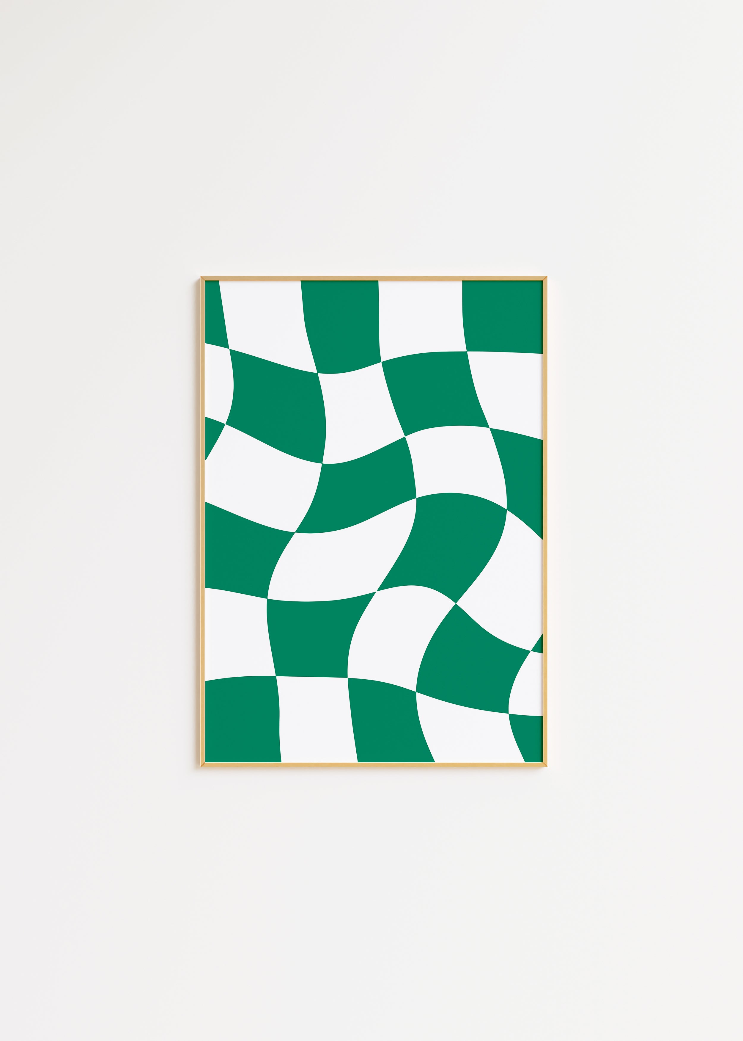 Chequered Print in Green A3 – Resident Artisan